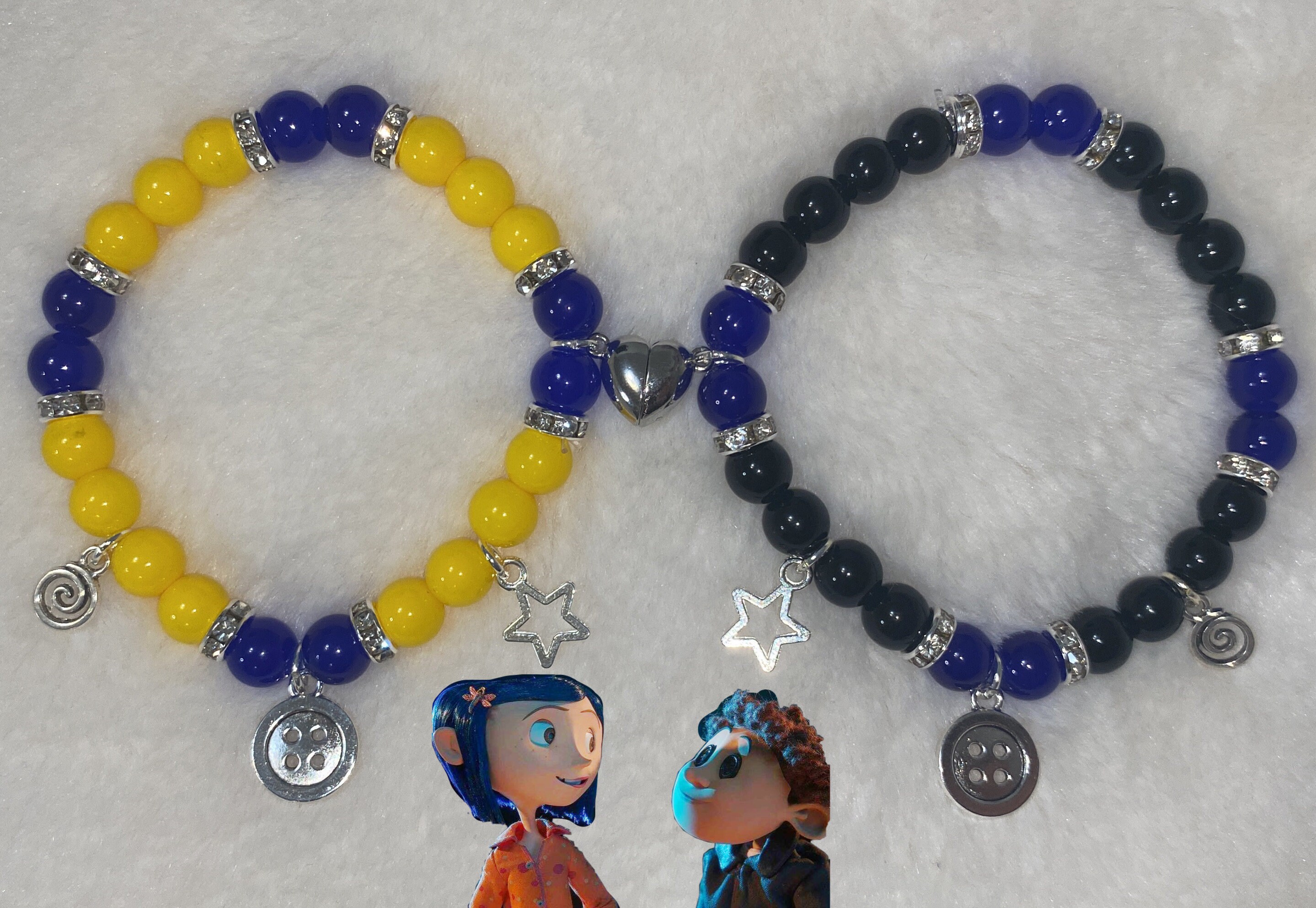 Coraline Wybie Couples Button Bracelets - Etsy