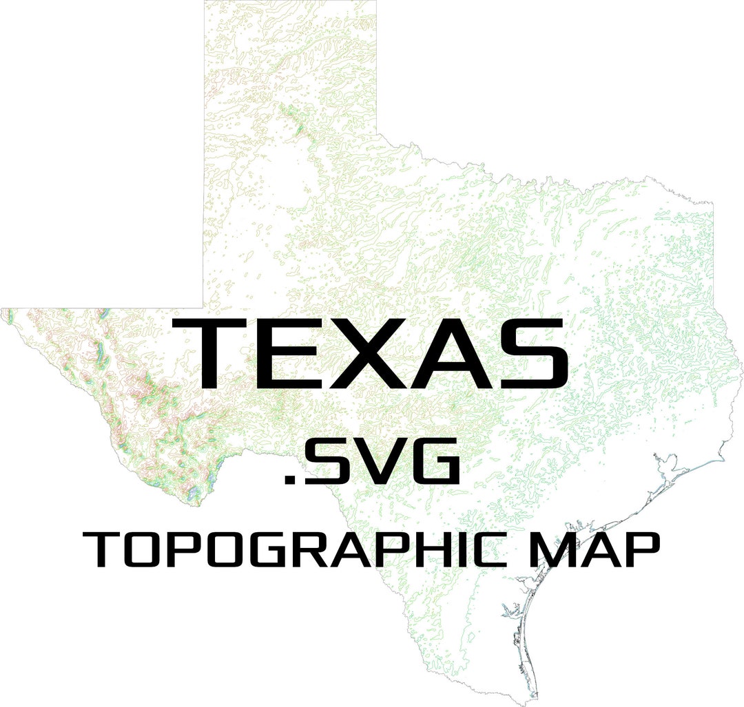 Topographic Map of Texas Multi-layer SVG Laser Cut File - Etsy Australia