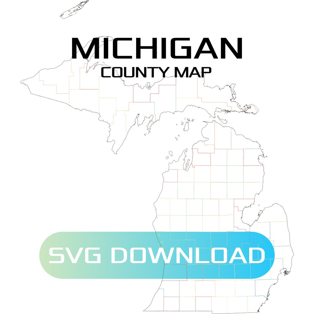 Michigan County Map Multi-layer SVG Laser Cut File - Etsy