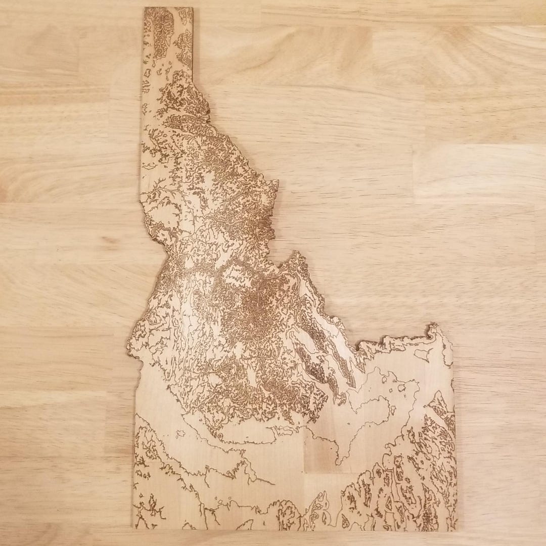 Topographic Map of Idaho | Laser Cut File | Multi-layer SVG - Etsy