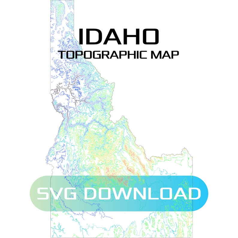 Topographic Map of Idaho | Laser Cut File | Multi-layer SVG - Etsy
