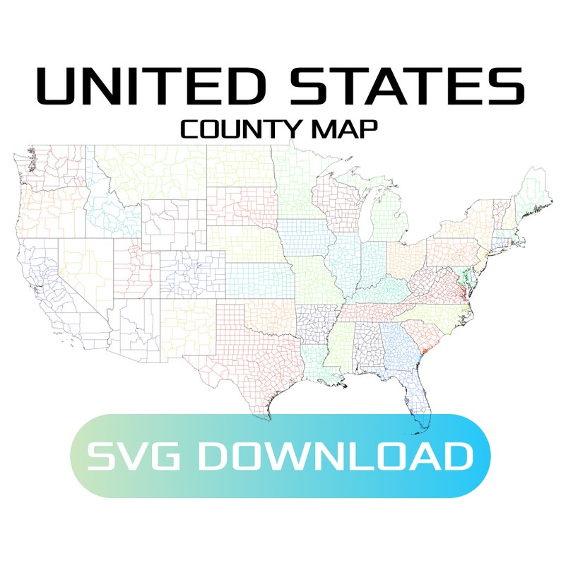 Mainland U.S. County Map Laser Cut File Multi-layer SVG - Etsy