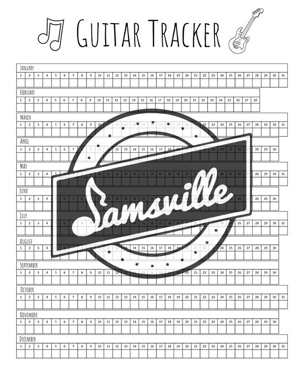 Guitar Tracker - Printable Habit Tracker for Guitar Players - Digital ...