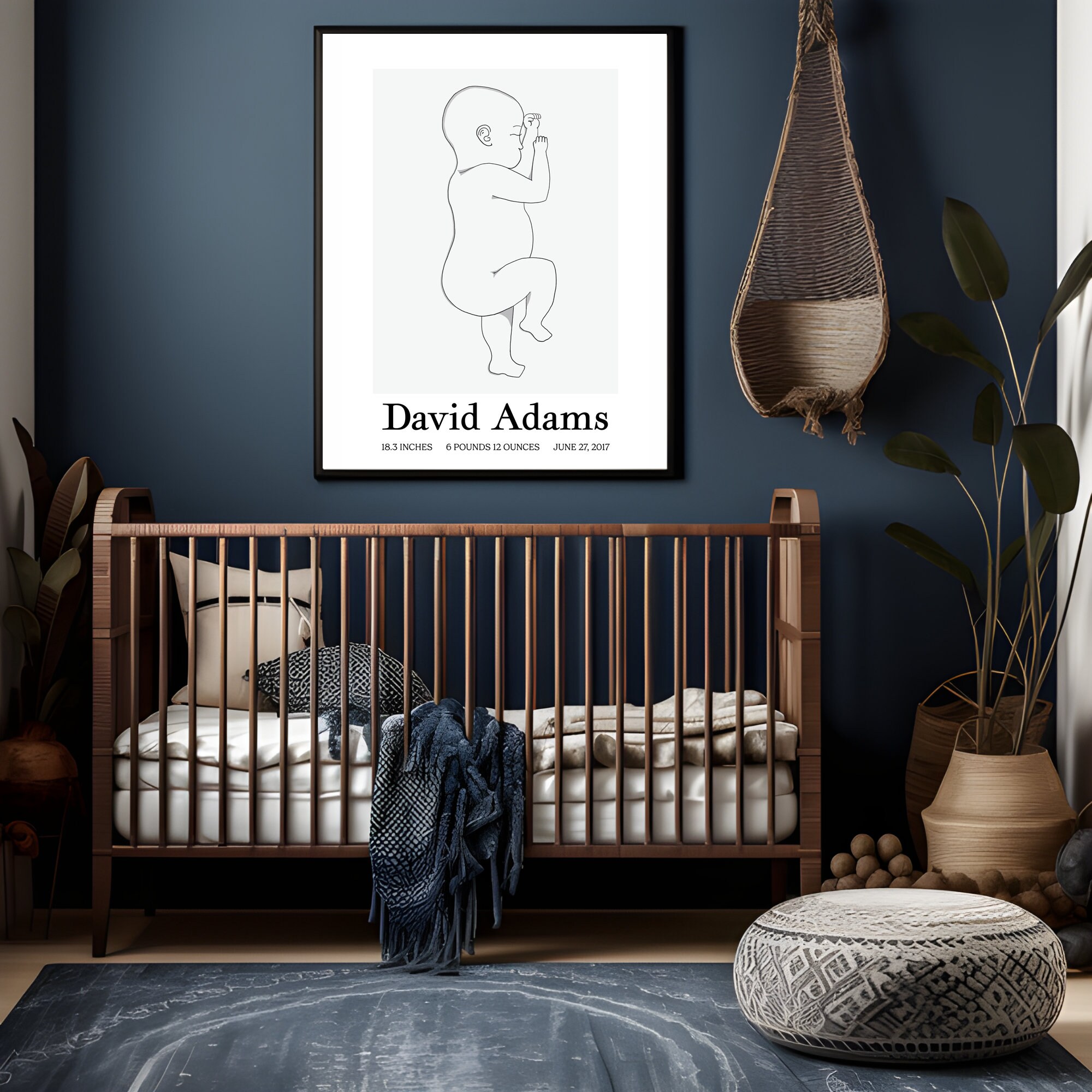 Baby Birth Poster Scale 1:1 Custom Baby Gift for Mom Birth Print Wall ...