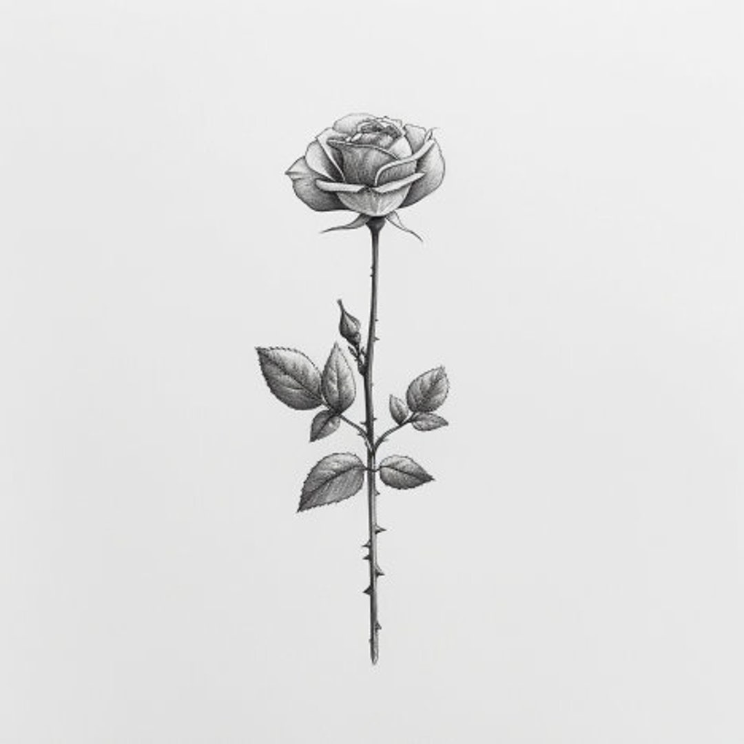 Simplistic Rose Sketch Art | Minimalist Floral Drawing | Wall Art ...