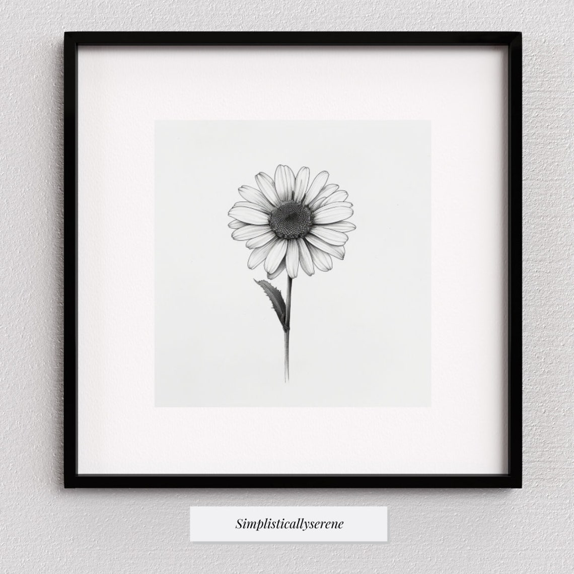 Simplistic Daisy Sketch Art | Minimalist Floral Drawing | Wall Art ...