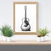 Simplistic Acoustic Guitar Sketch Art | Minimalist Music Line Drawing ...