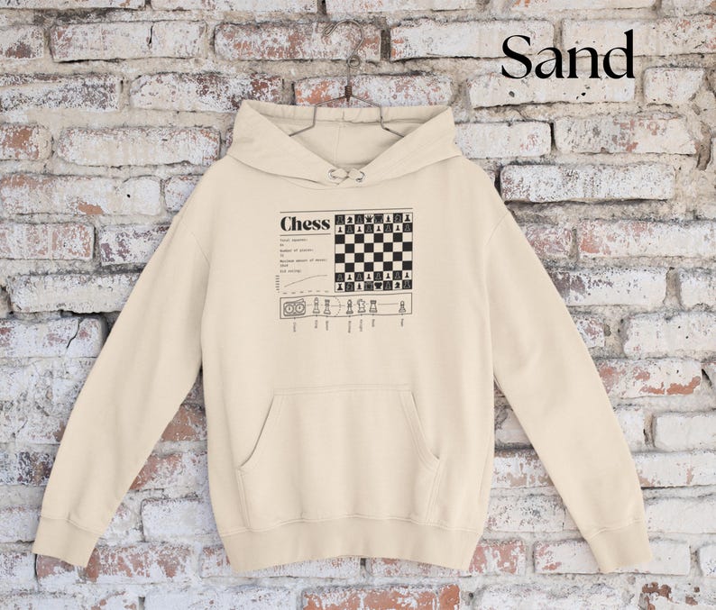Unisex Chess Hoodie • Retro Chess Schematic • Retro Chess Sweatshirt ...