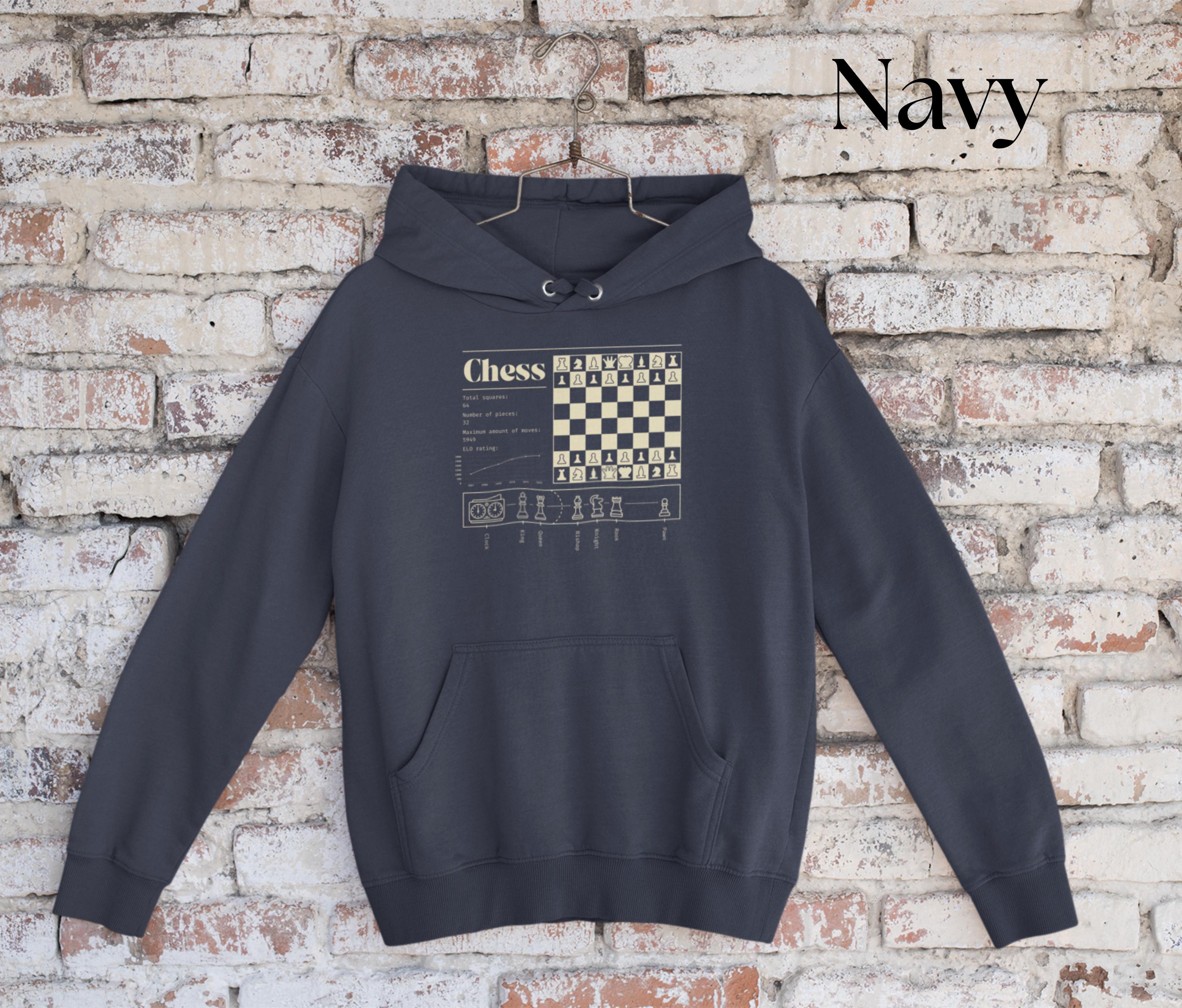 Unisex Chess Hoodie • Retro Chess Schematic • Retro Chess Sweatshirt ...