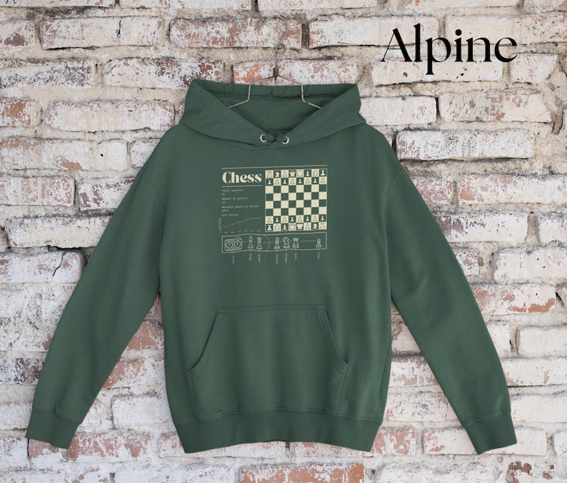Unisex Chess Hoodie • Retro Chess Schematic • Retro Chess Sweatshirt ...