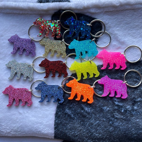 Resin Keychain Bear - Etsy