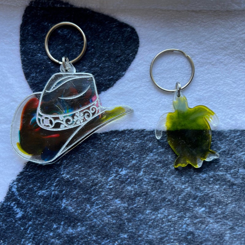 Alcohol Ink Keychain - Etsy
