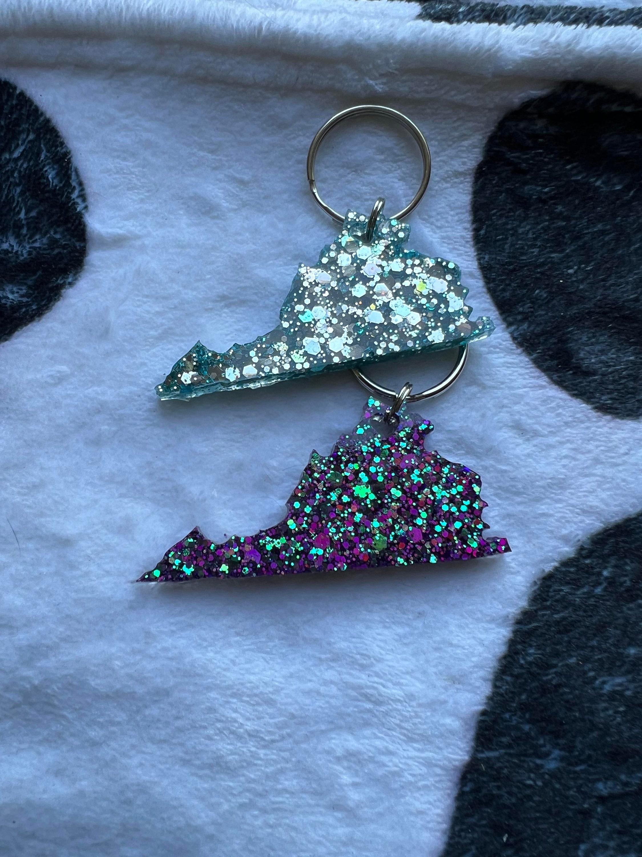 Virginia Keychain-chunky Glitter - Etsy
