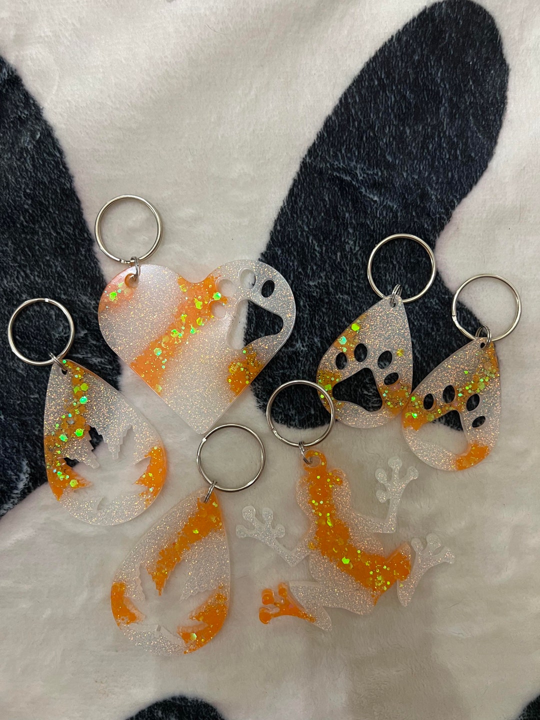 Orange & White Assorted Keychains - Etsy