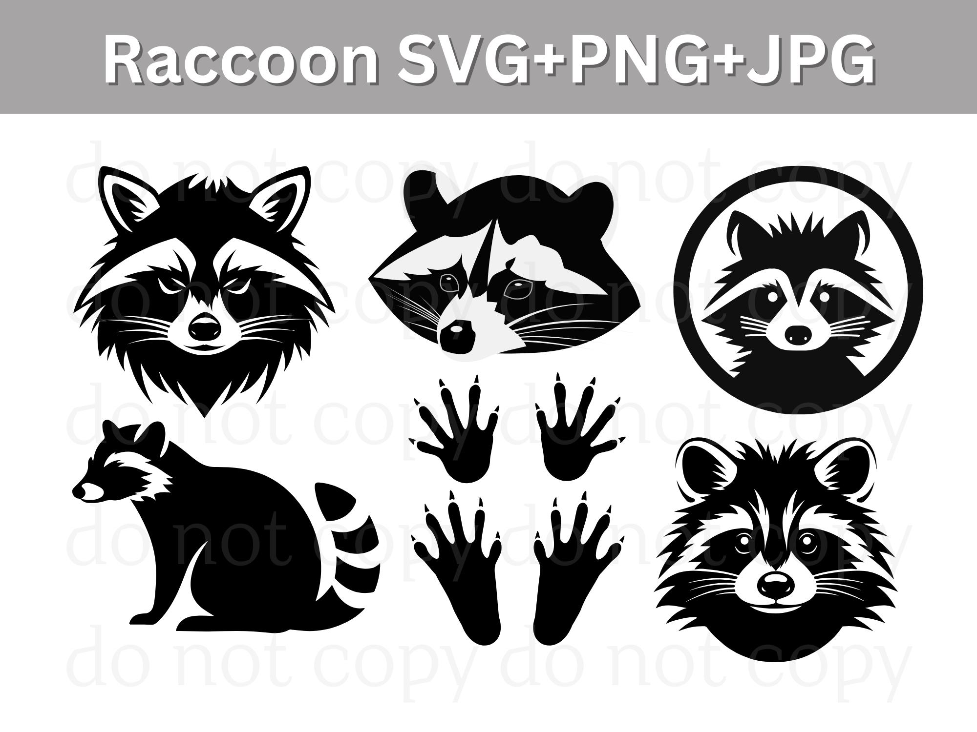 Raccoon SVG Bundle | Cute Raccoon Clipart & Woodland Animal Digital Cut ...