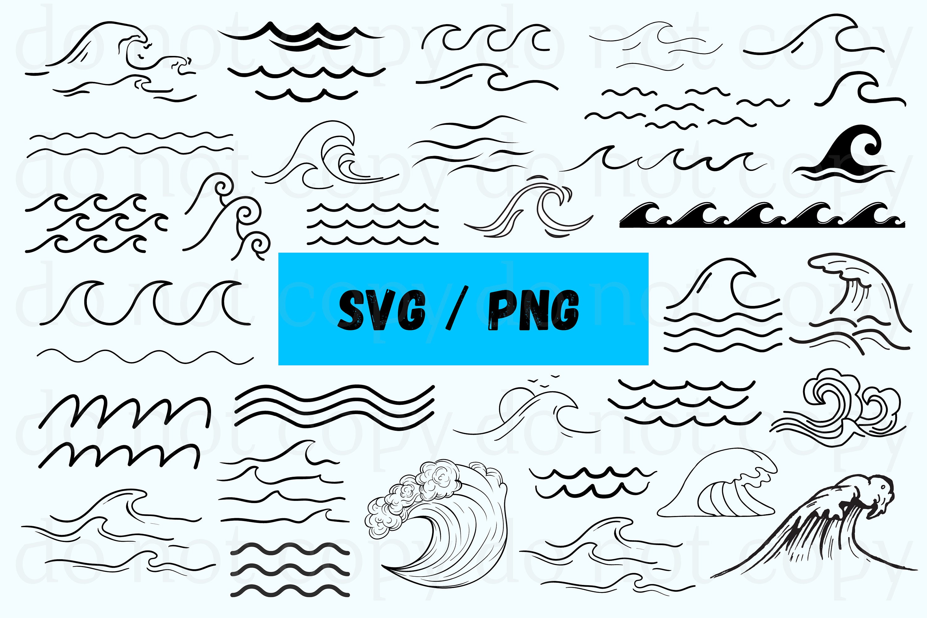 Ocean SVG Bundle, Beach Wave Vector Graphics, Sea Water Cricut Files ...