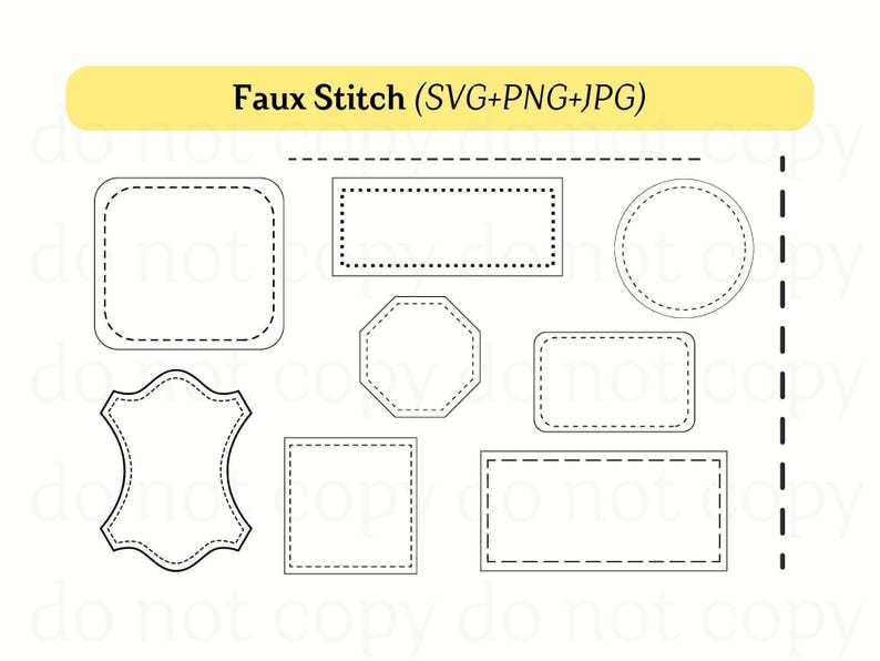 Leather Patch Svg Rectangle, Hat Patch SVG, Faux Stitch SVG, Blank ...