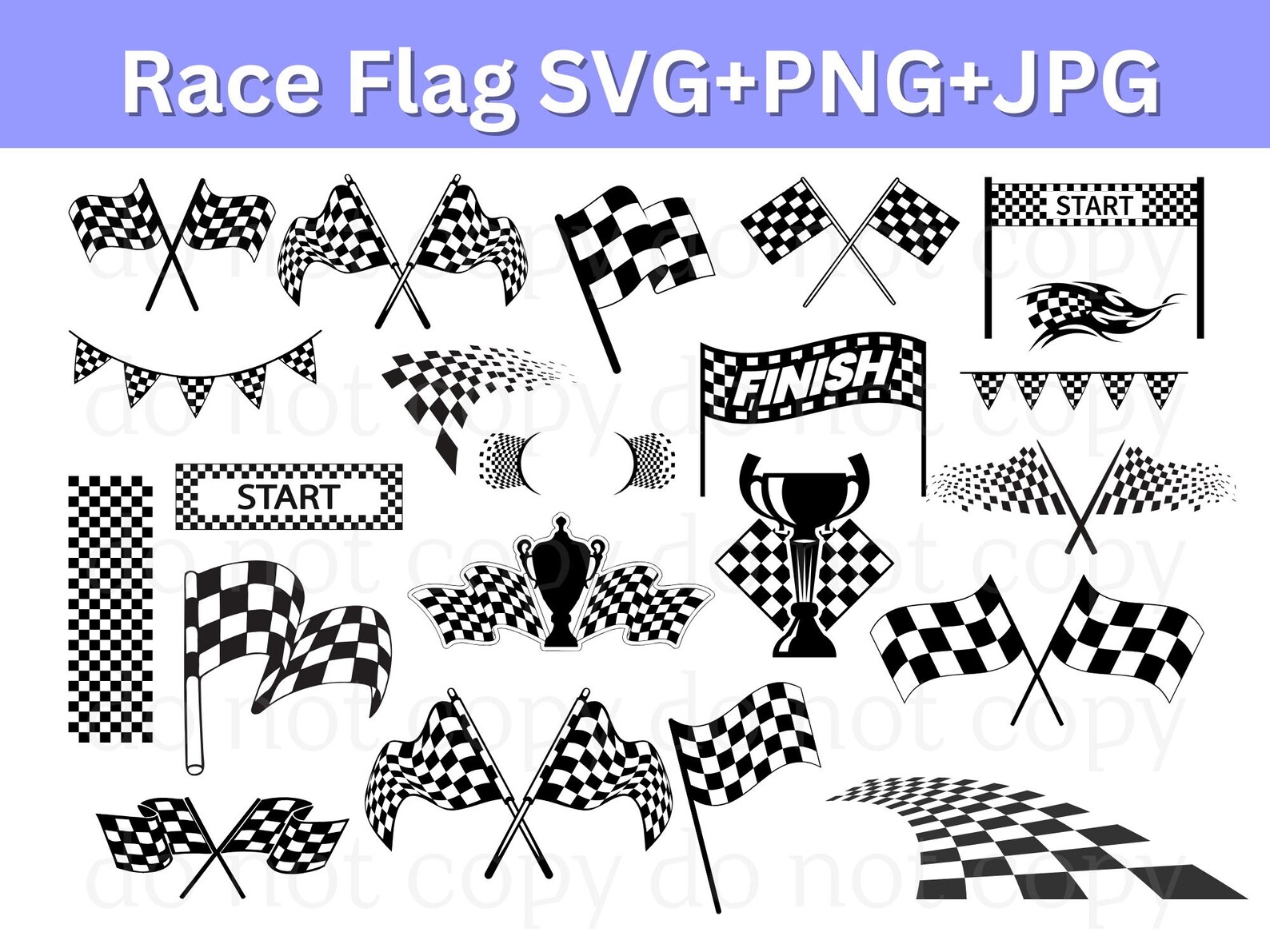 Race Flag Svg, Checkered Flag Svg Bundle | Race Flag Clipart & Cut ...
