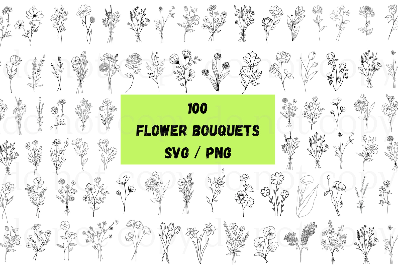 100 Flower Bouquet Svg Bundle, Bouquet Svg, Flower Svg, Flower Bouquet ...