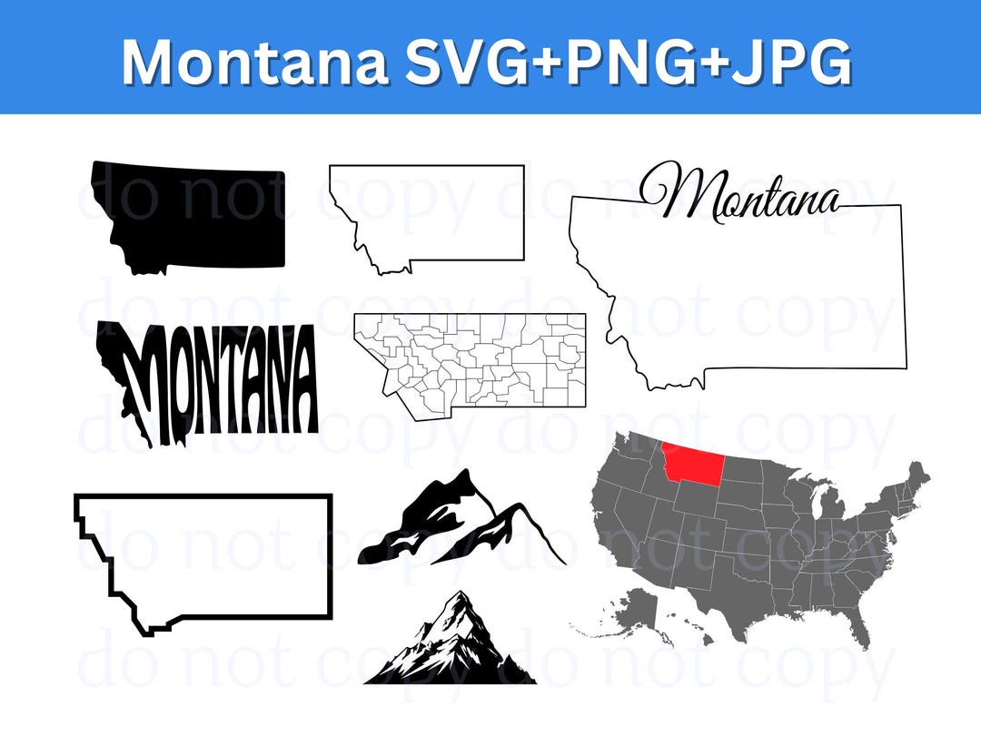 Montana SVG Bundle | Montana State Clipart & Outline PNG | Montana Home ...