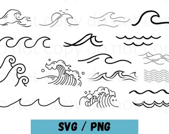 17 Svg, Png, Wave Svg Bundle, Wave Svg, Beach Svg, Ocean Svg, Water Svg ...