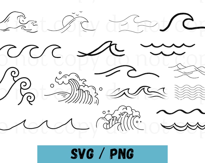 17 Svg, Png, Wave Svg Bundle, Wave Svg, Beach Svg, Ocean Svg, Water Svg ...