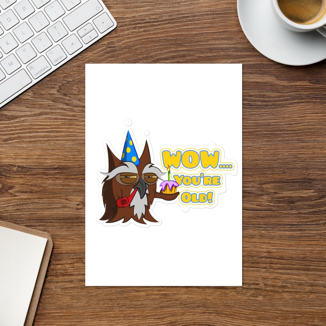 Sticker Large Owl Sticker Funny Sticker Birthday Sticker Greetings ...