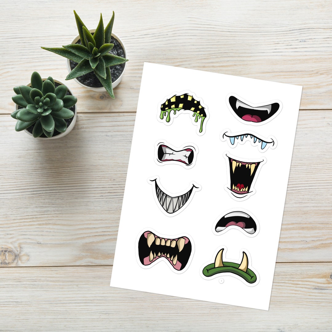 Sticker Sheet Halloween Fangs Teeth Mouth - Etsy