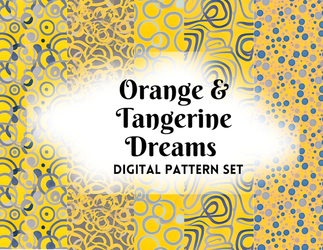 Orange & Tangerine Dreams Digital Paper Set, Seamless Textures ...