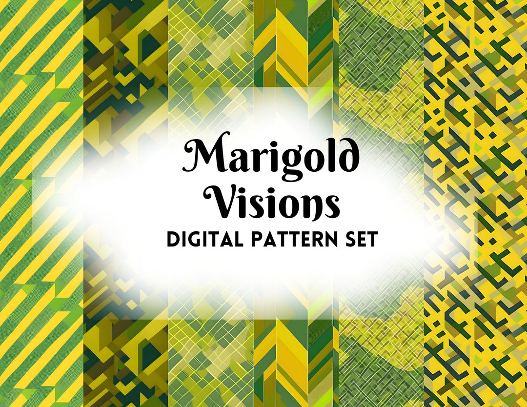 Visions of Marigold Digital Paper Set, Seamless Textures, Abstract ...