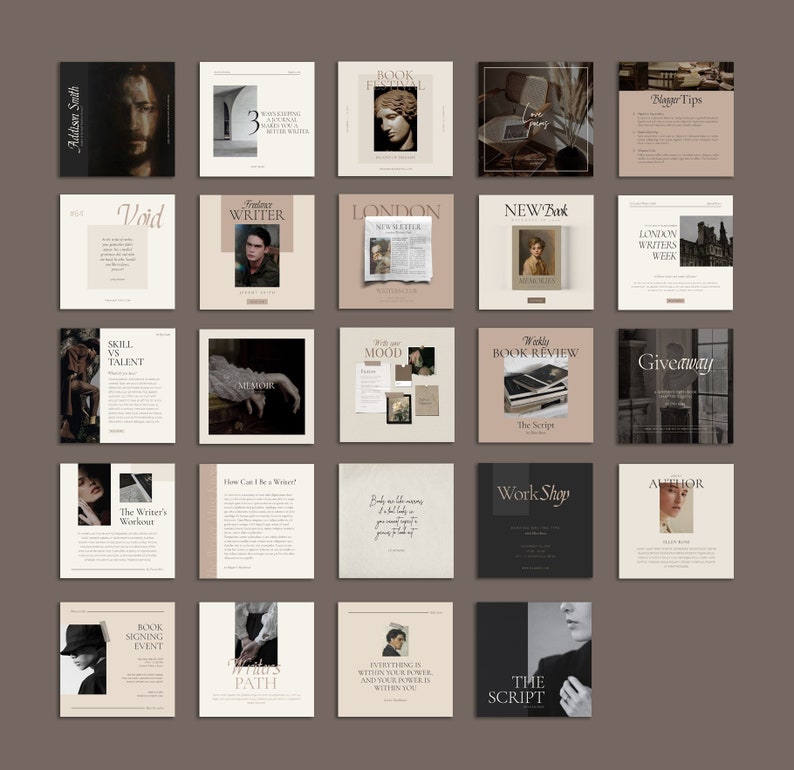Social Media Template Pack for Bloggers and Influencers in Beautiful ...