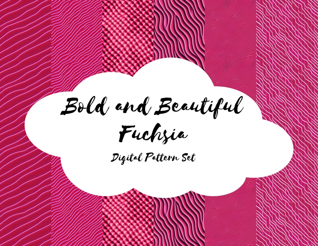 Bold & Beautiful Fuchsia Digital Paper Set, Seamless Textures, Abstract ...