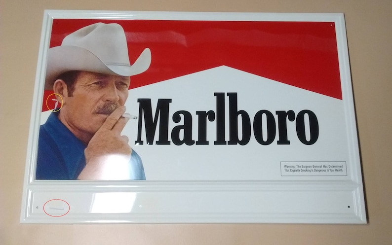 Marlboro Promotional Signs, Metal (22" H X 32" W) & Plastic (40" H X 24 ...