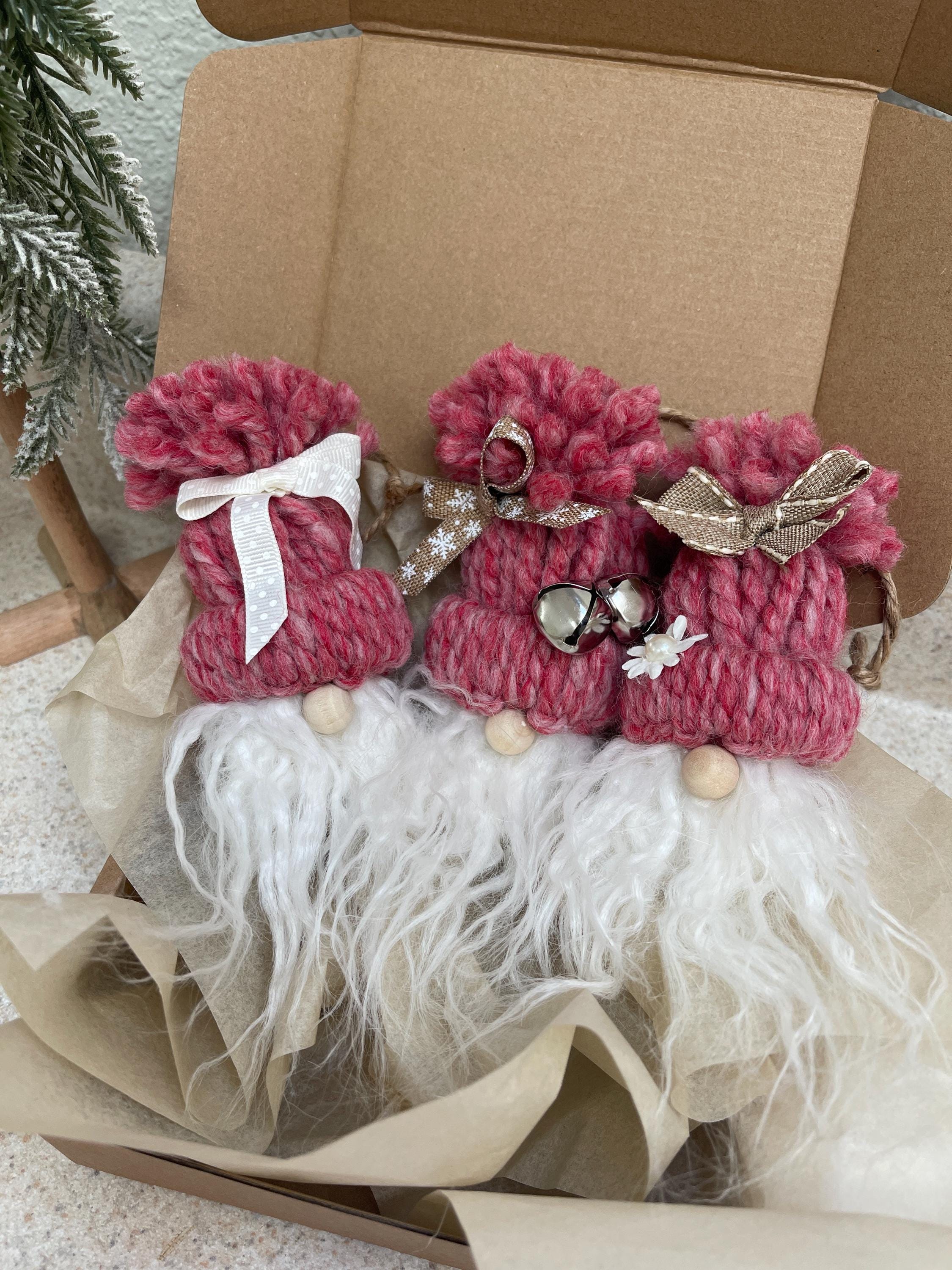 Set of 3 Adorable Handmade Gnome Ornaments or Bottle Toppers. Makes a ...