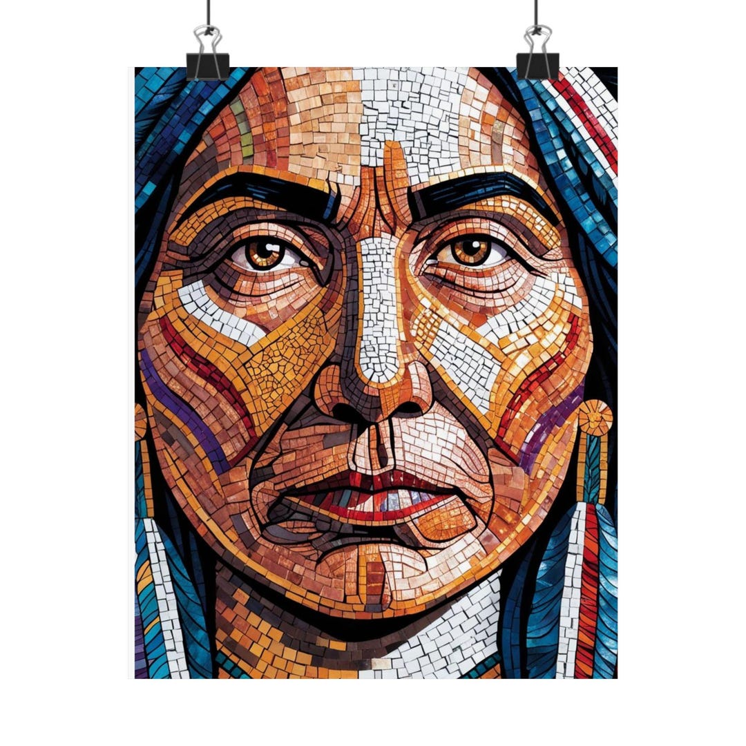 Cultural Mosaic Poster, Native American Art Print, Wall Decor, Unique ...
