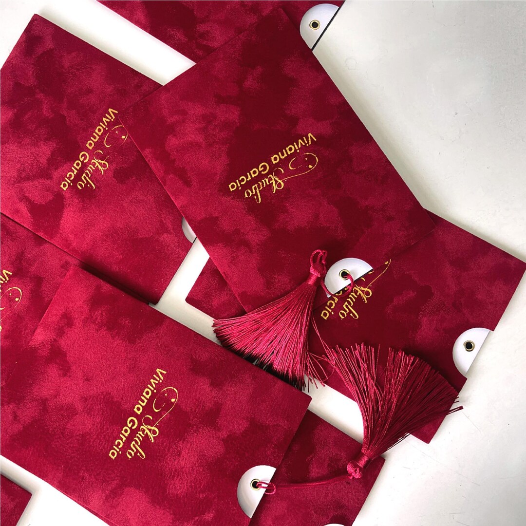 Custom Velvet Wedding Invitations With Envelopes, 100pcs Personalized ...