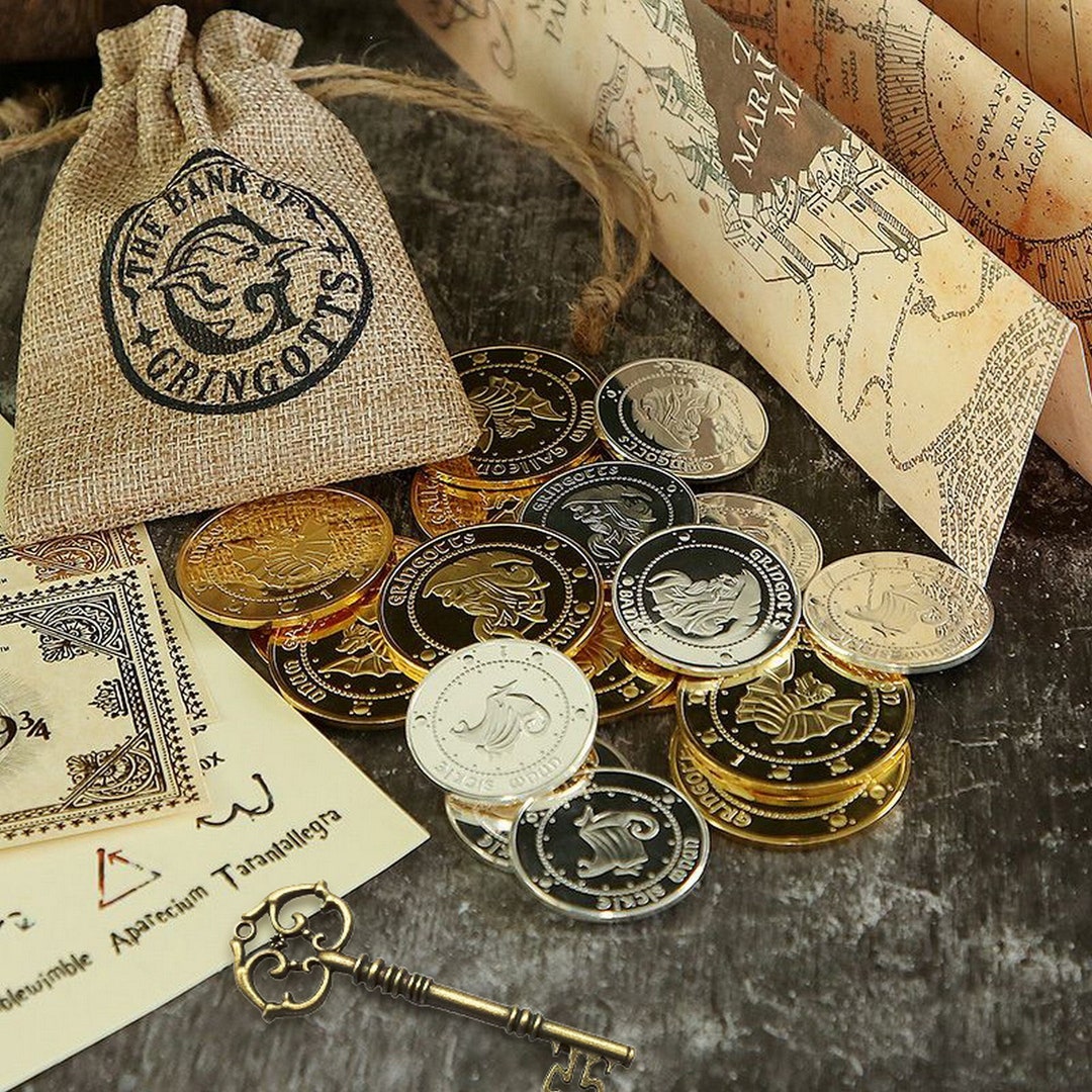 Gringotts Bank Coins Galleon Gold, Wizarding World Currency, Magical ...