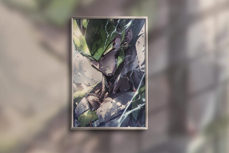 Cell Portrait DBZ Anime Wallpaper Digital Download Dragon Ball Z Gift ...