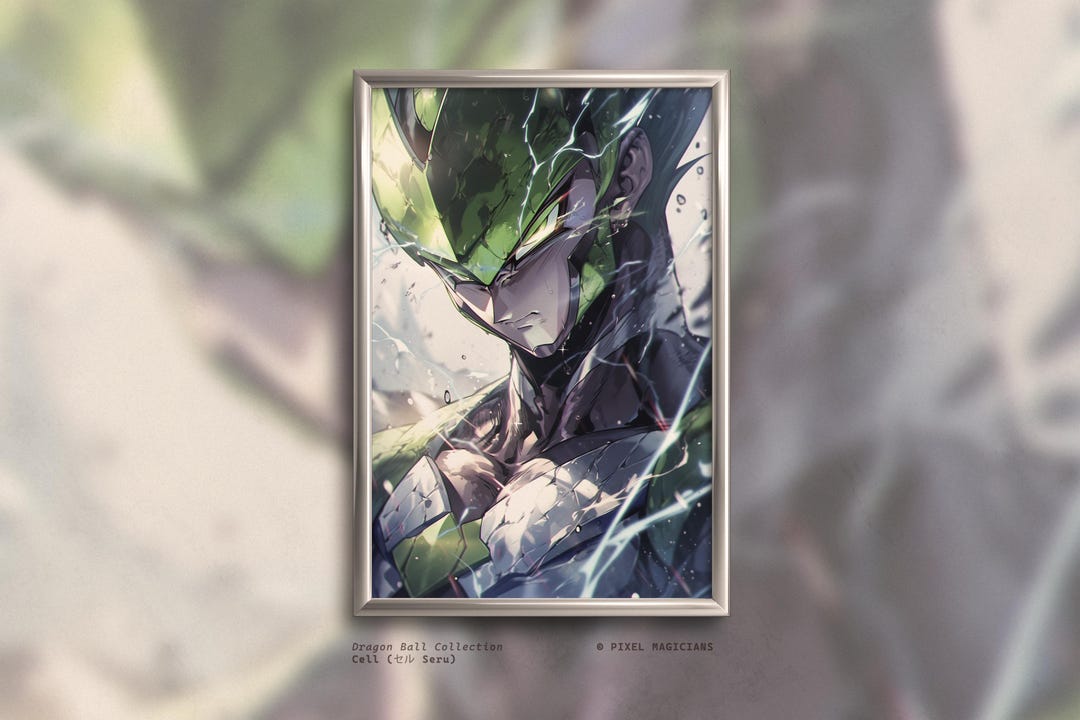 Cell Portrait DBZ Anime Wallpaper Digital Download Dragon Ball Z Gift ...