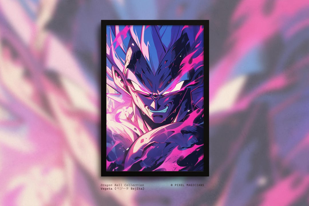 Vegeta Portrait DBZ Anime Wallpaper Digital Download Dragon Ball Z Gift ...