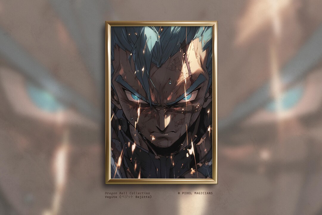 Vegito Portrait DBZ Anime Wallpaper Digital Download Dragon Ball Z Gift ...
