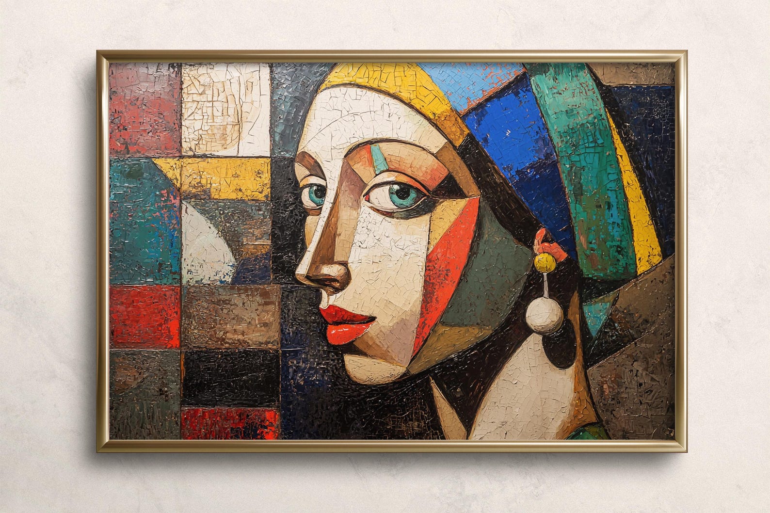 Cubist Girl With Pearl Earring Art Print: Vermeer Picasso Fusion ...