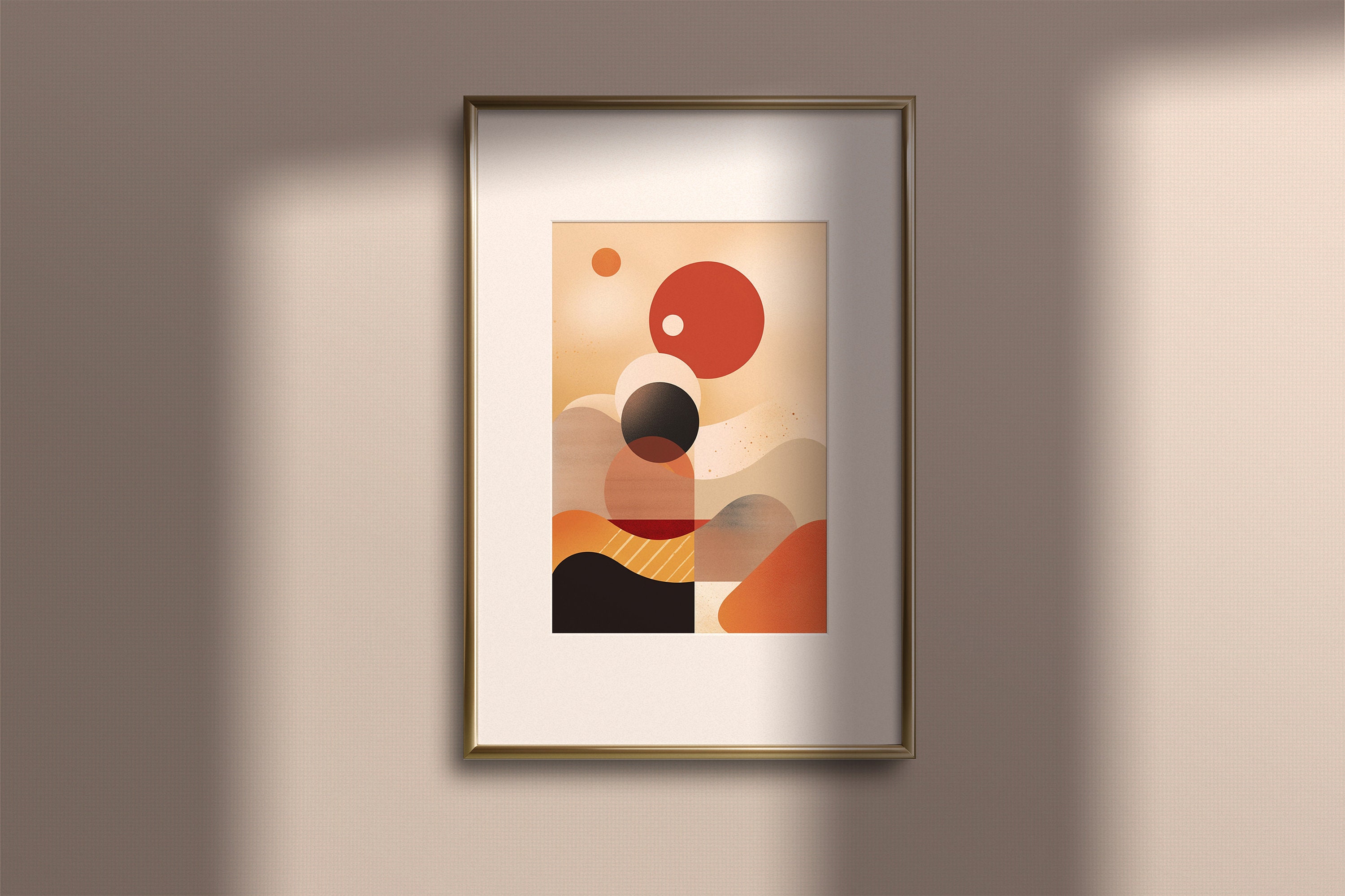 Molten Minimalism Abstract Minimalist Graphic Art, Warm Orange and ...