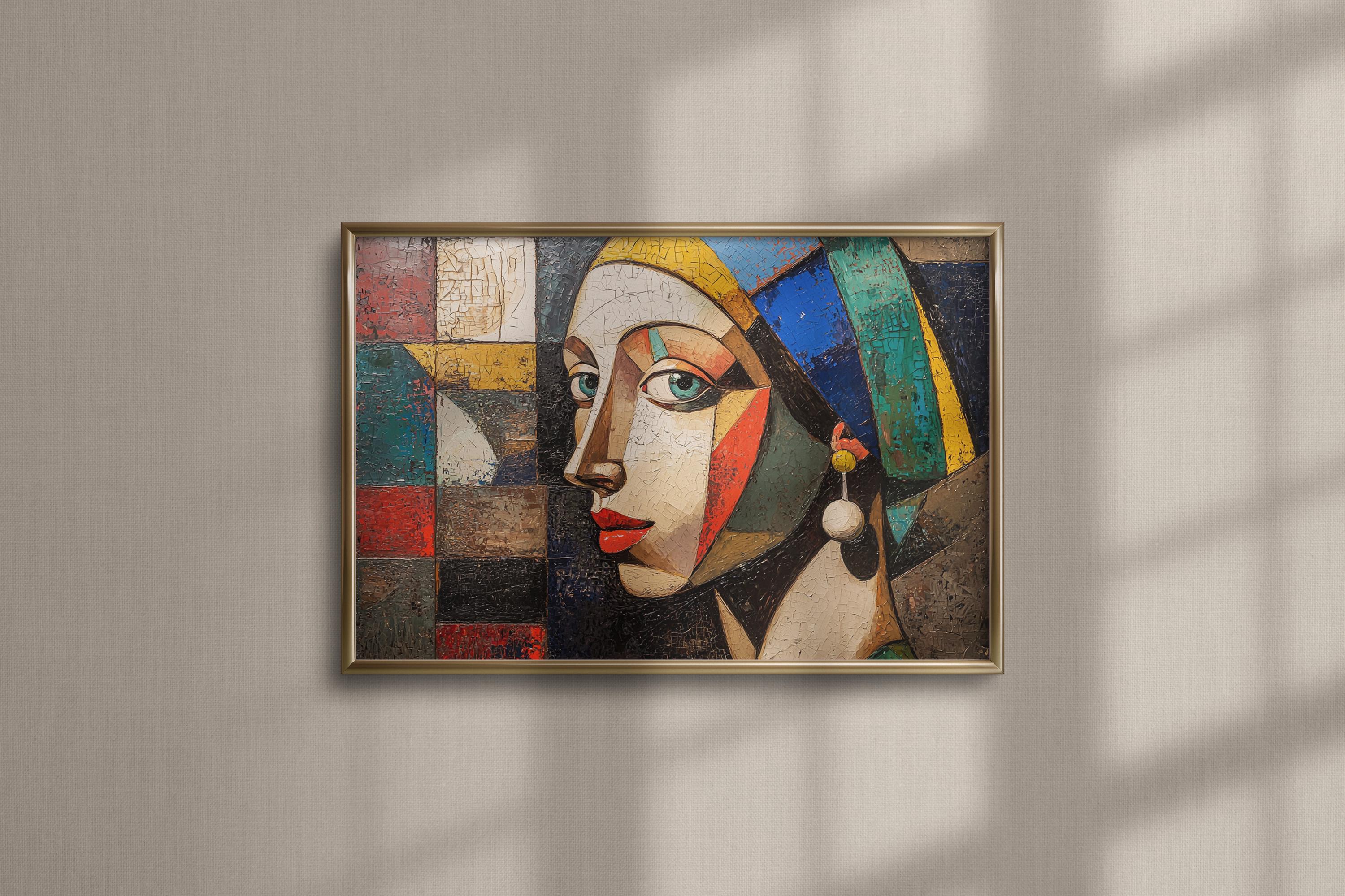 Cubist Girl With Pearl Earring Art Print: Vermeer Picasso Fusion ...