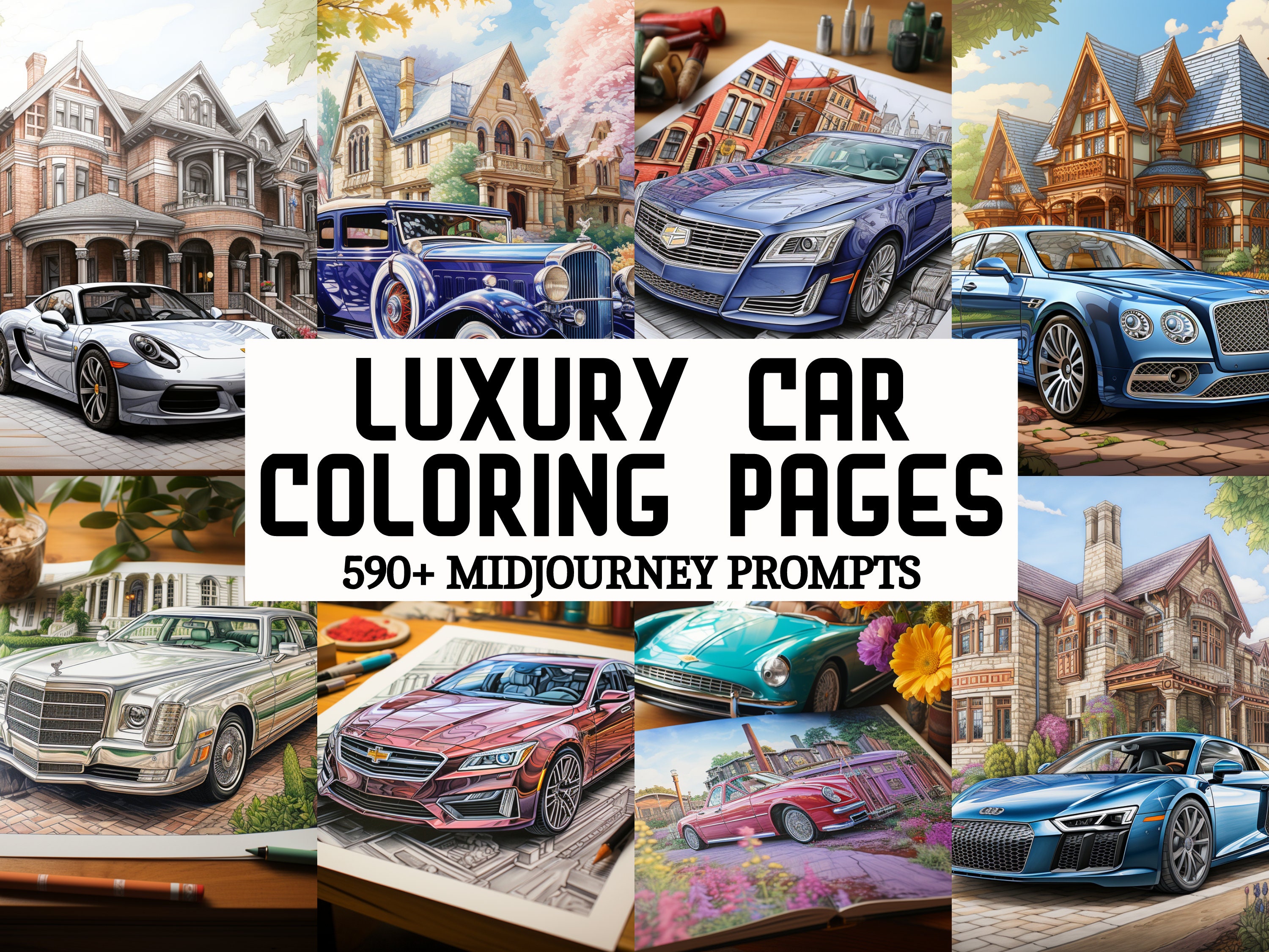 590+ Luxury Car Colouring Pages Midjourney Prompts | Coloring Pages ...