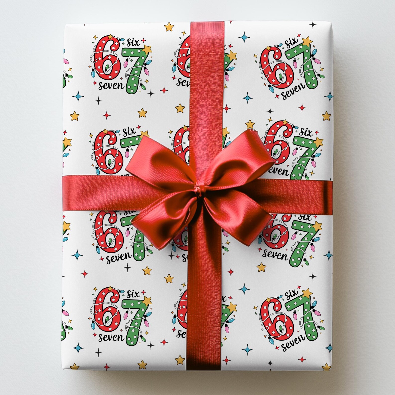67 Christmas Wrapping Paper, Six Seven Gift Wrap, 6 7 Trending ...