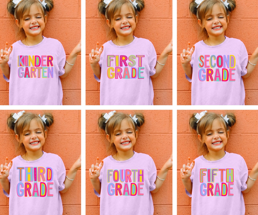 Custom Back to School Kids Shirt With Grade, Girl Back to School ...
