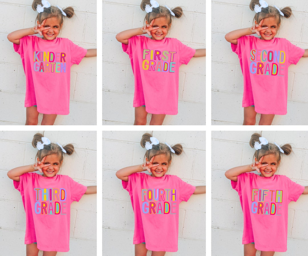 Custom Back to School Kids Shirt With Grade, Girl Back to School ...