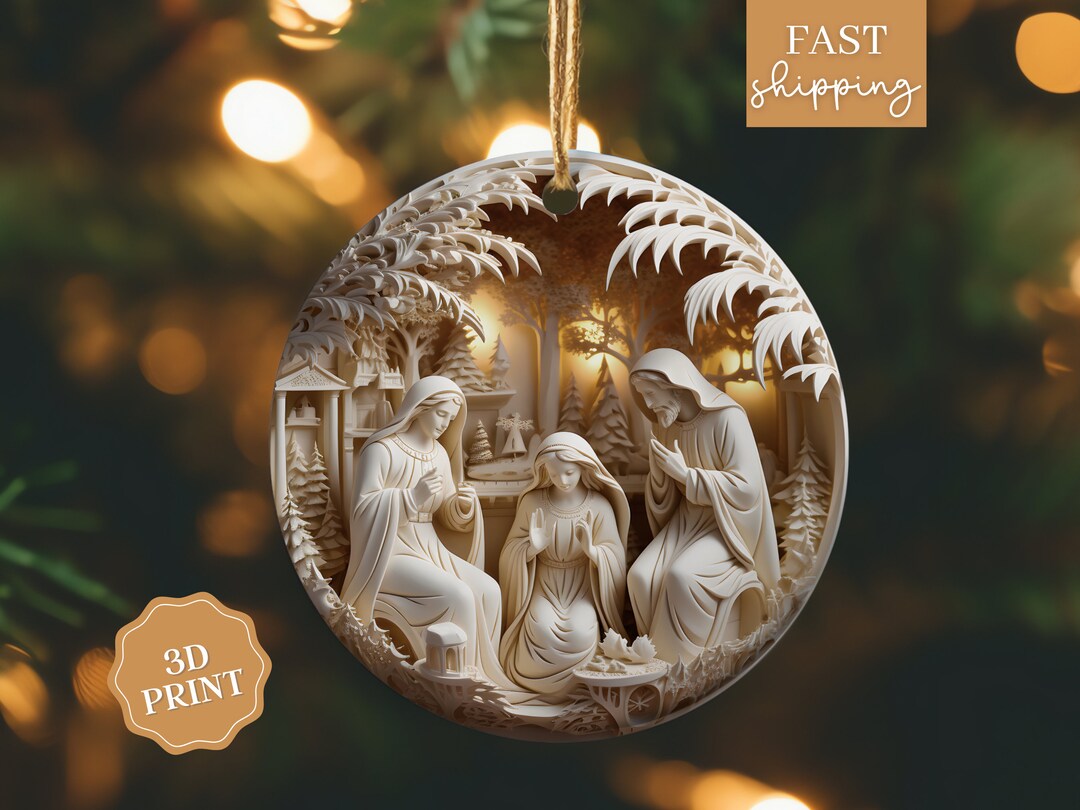 Nativity Ornament, Nativity Scene Christmas Ornament, Nativity ...