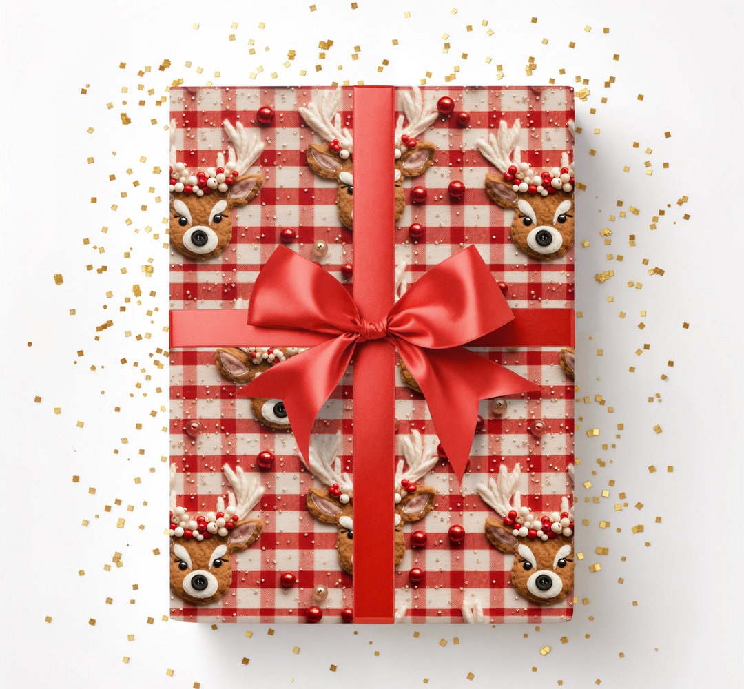 Christmas Wrapping Paper, Reindeer Wrapping Paper, Christmas Gift Wrap ...